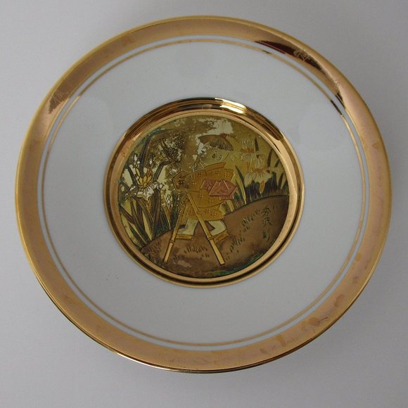 The Hamilton Collection | Art | Japanese Floral Calendar Chokin Plate ...